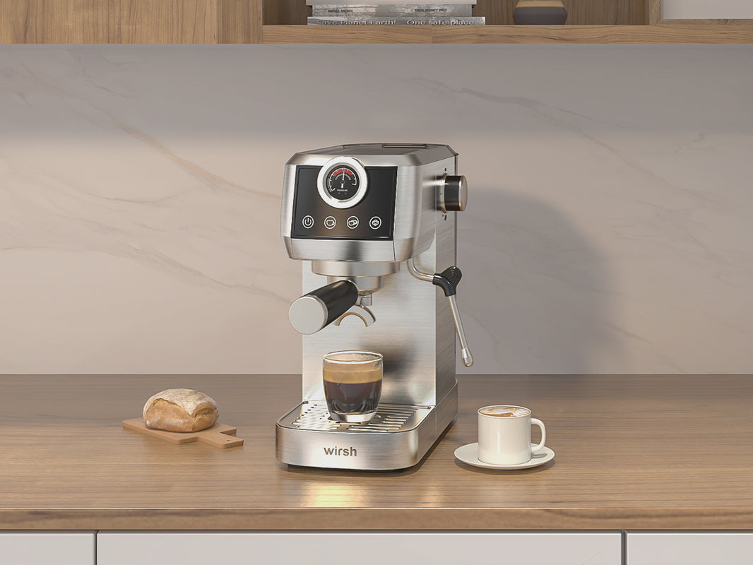 Wirsh 20 Bar Espresso Machine with Plastic Free Portafitler and Steame